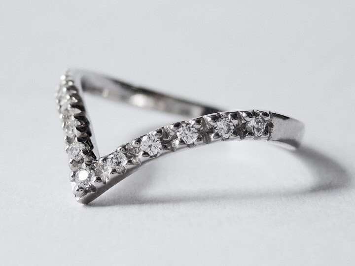 Cz Chevron Ring Chevron Ring Double Chevron Ring V Ring | Etsy