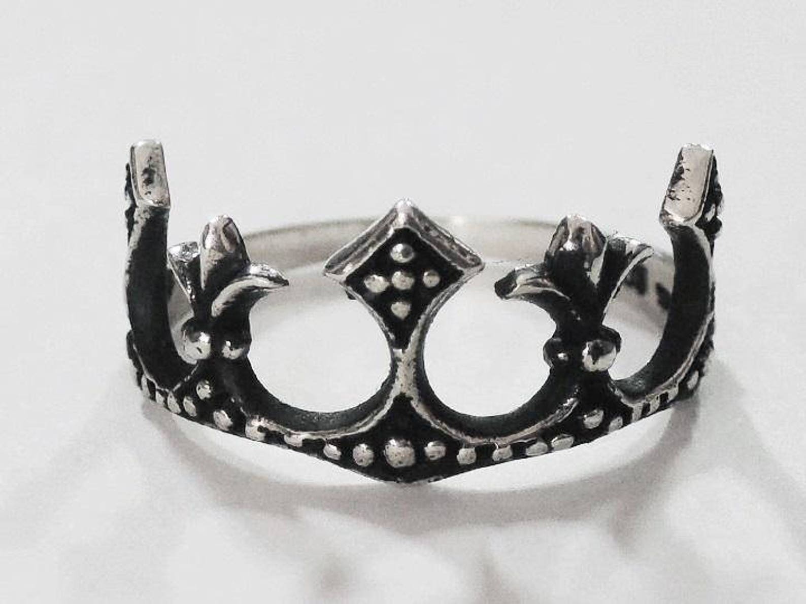 Black Crown Ring Princess Ring Tiara Ring Disney Crown - Etsy