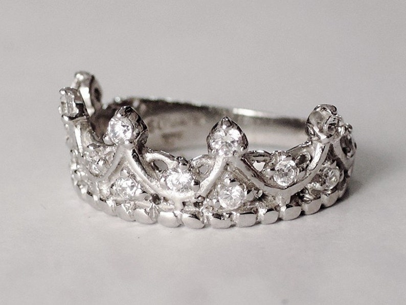 Cz crown ring princess ring tiara ring disney crown ring | Etsy