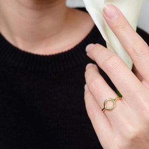 Small Circle Ring, Open Circle Ring, Silver Circle Ring, Minimalist Ring, Geometric Ring ...