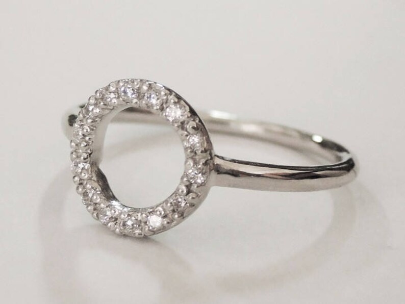Cz Small Open Circle Ring Open Circle Ring Silver Circle | Etsy
