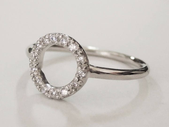 Cz Small Open Circle Ring Open Circle Ring Silver Circle - Etsy