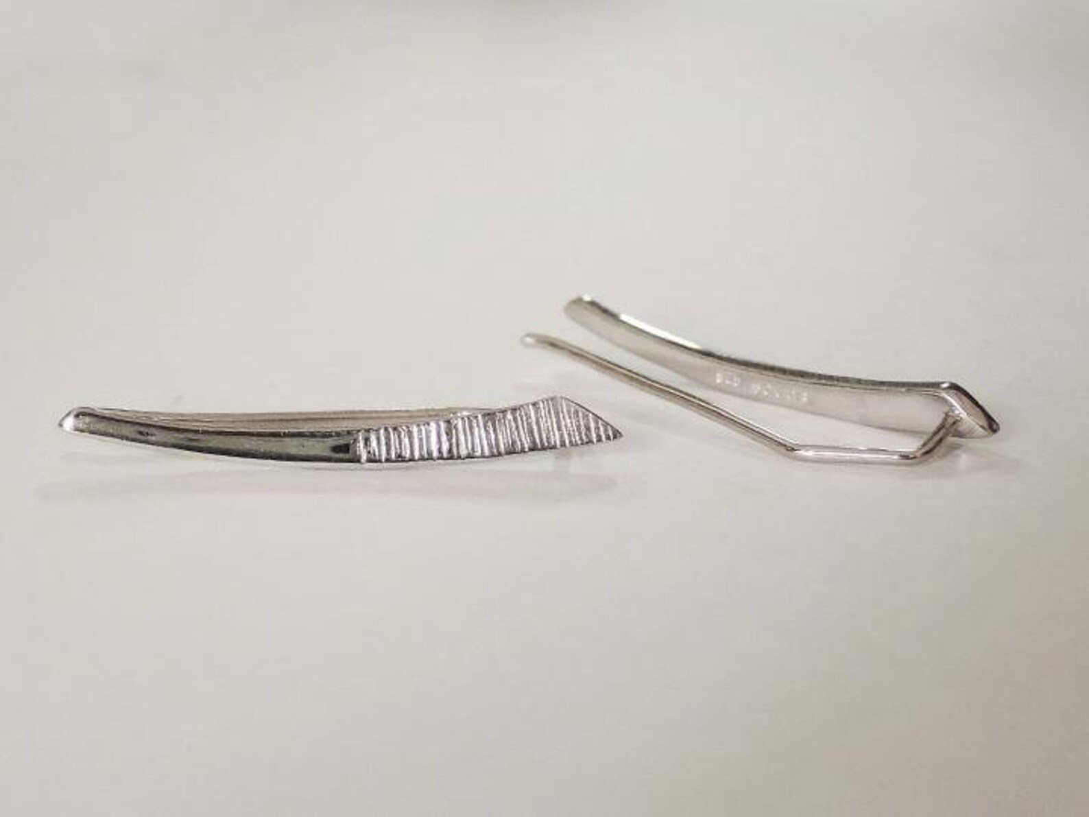 Long Bar Curved Earrings Ear Climber Earrings Long Ear | Etsy