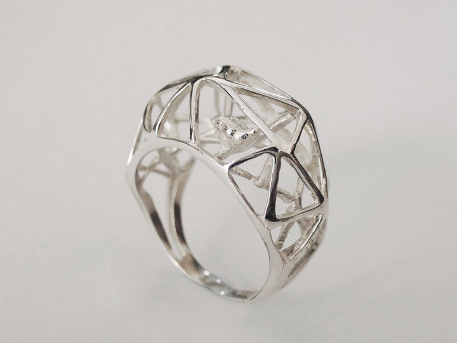 Bird in Cage Ring Bird Ring Sparrow Ring Animal Jewelry | Etsy