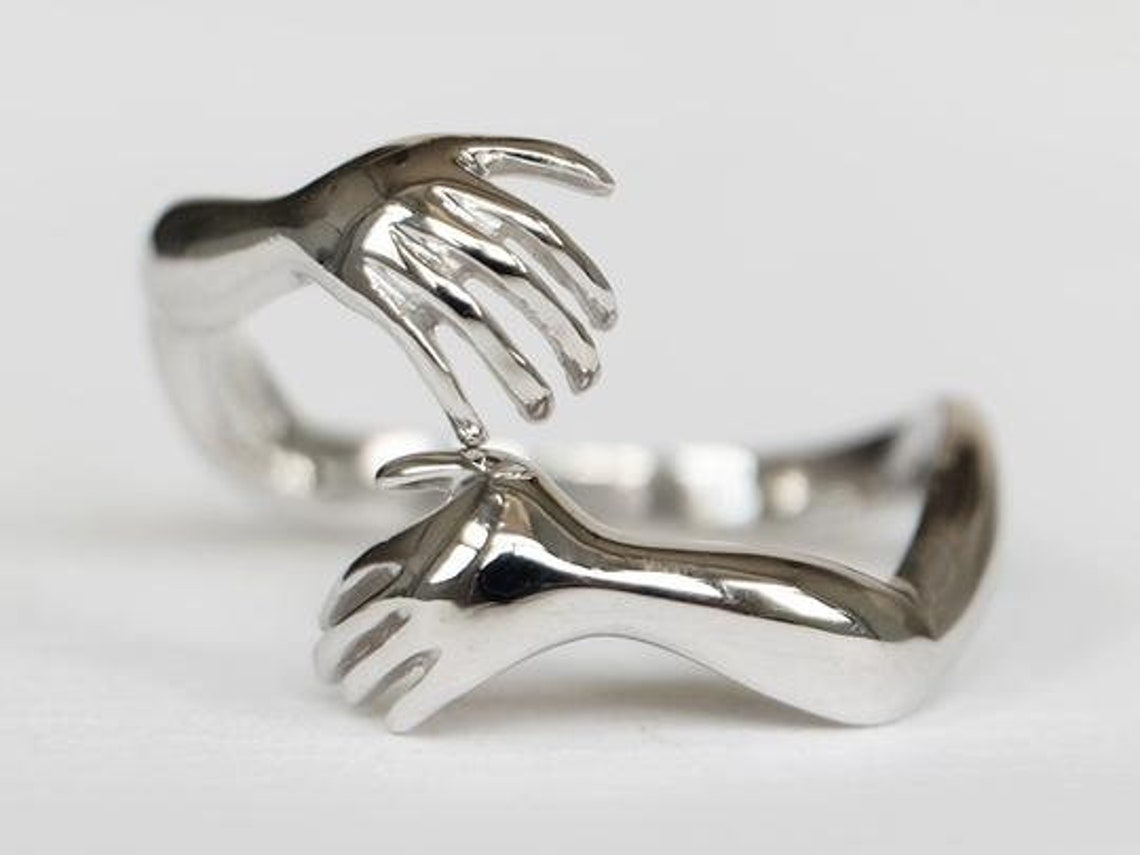 Hug ring hand ring hugging hands ring hold me tight | Etsy
