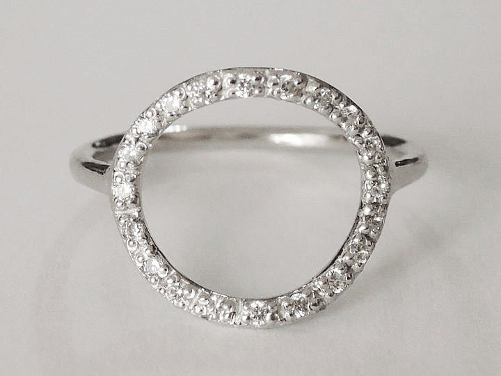 Cz Open Circle Ring Open Circle Ring Silver Circle Ring | Etsy