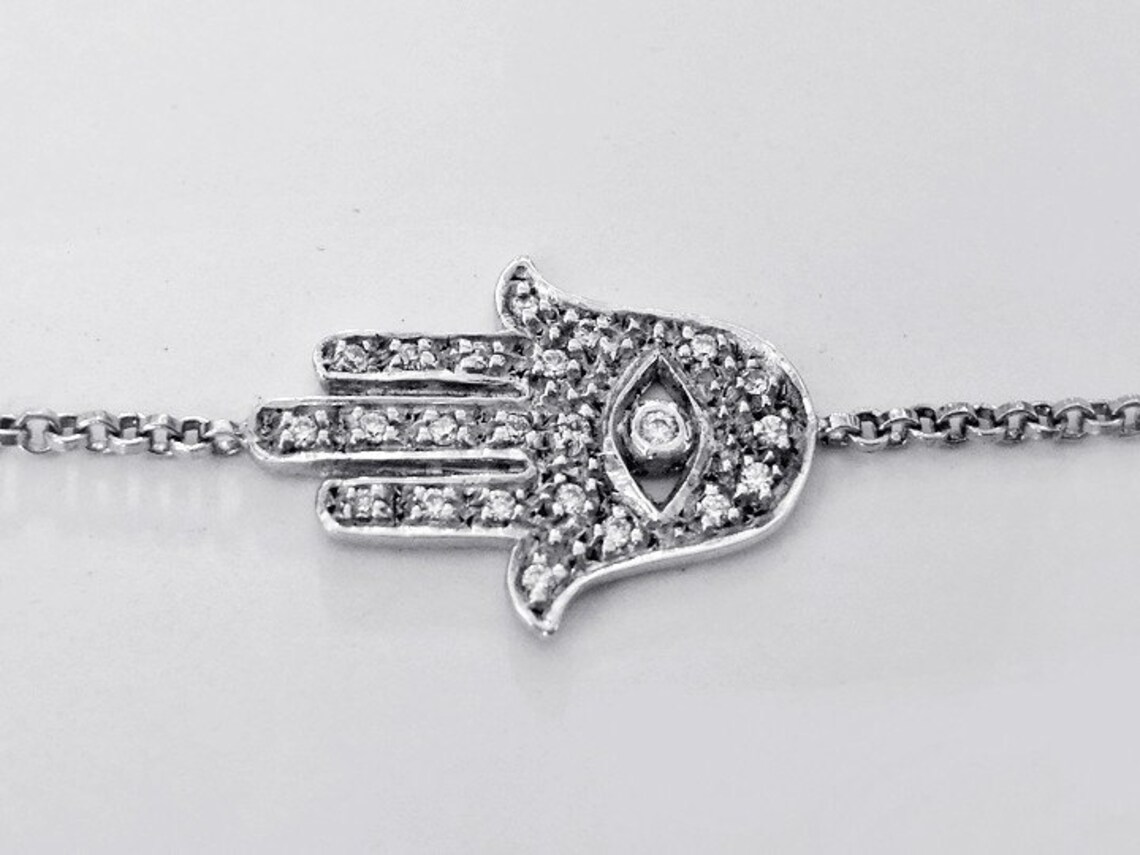 Hamsa Hand Bracelet Hamsa Hand Silver Hamsa Bracelet Hamsa | Etsy