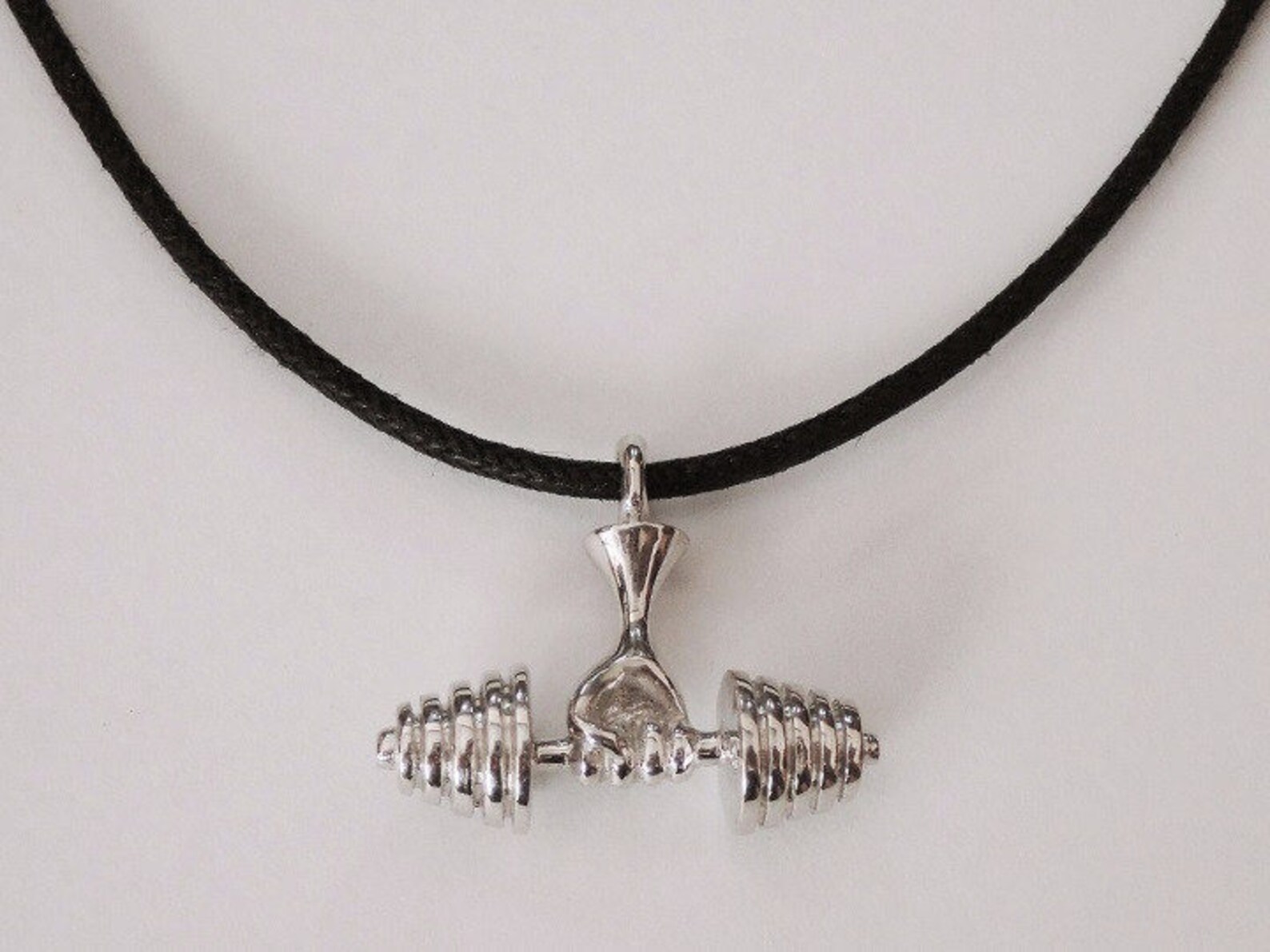 Dumbbell Necklace, Dumbbell Pendant, Dumbbell Charm, Barbell Weight ...