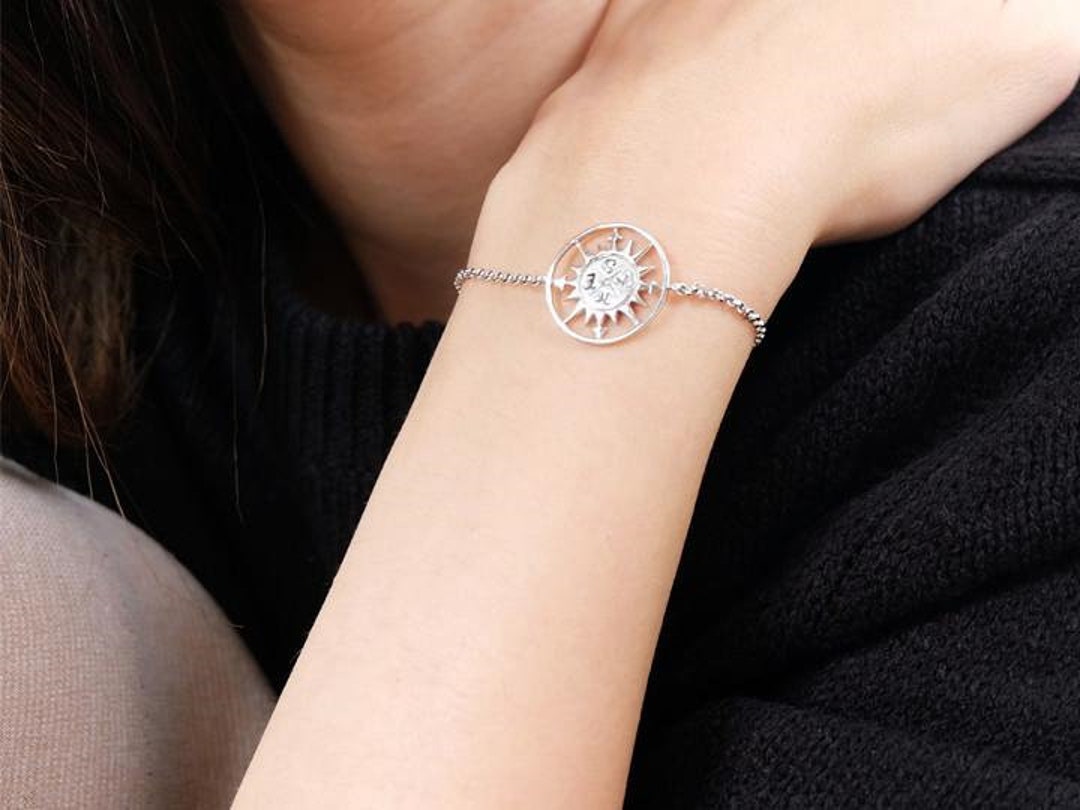 Compass Bracelet, Compass Bracelet Friendship, Compass Bracelet Silver ...