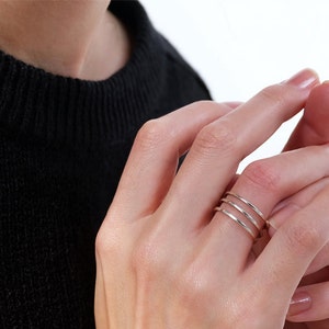 3 Line Ring, Line Ring, Adjustable Ring, Minimalist Ring, Modern Ring ...