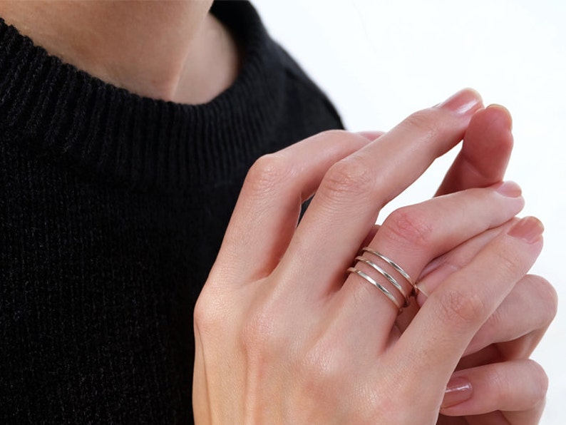 3 Line Ring Line Ring Adjustable Ring Minimalist Ring | Etsy