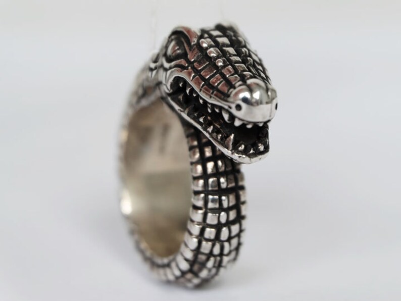 CROCODILE SILVER RING Crocodile Ring Crocodile Jewelry - Etsy