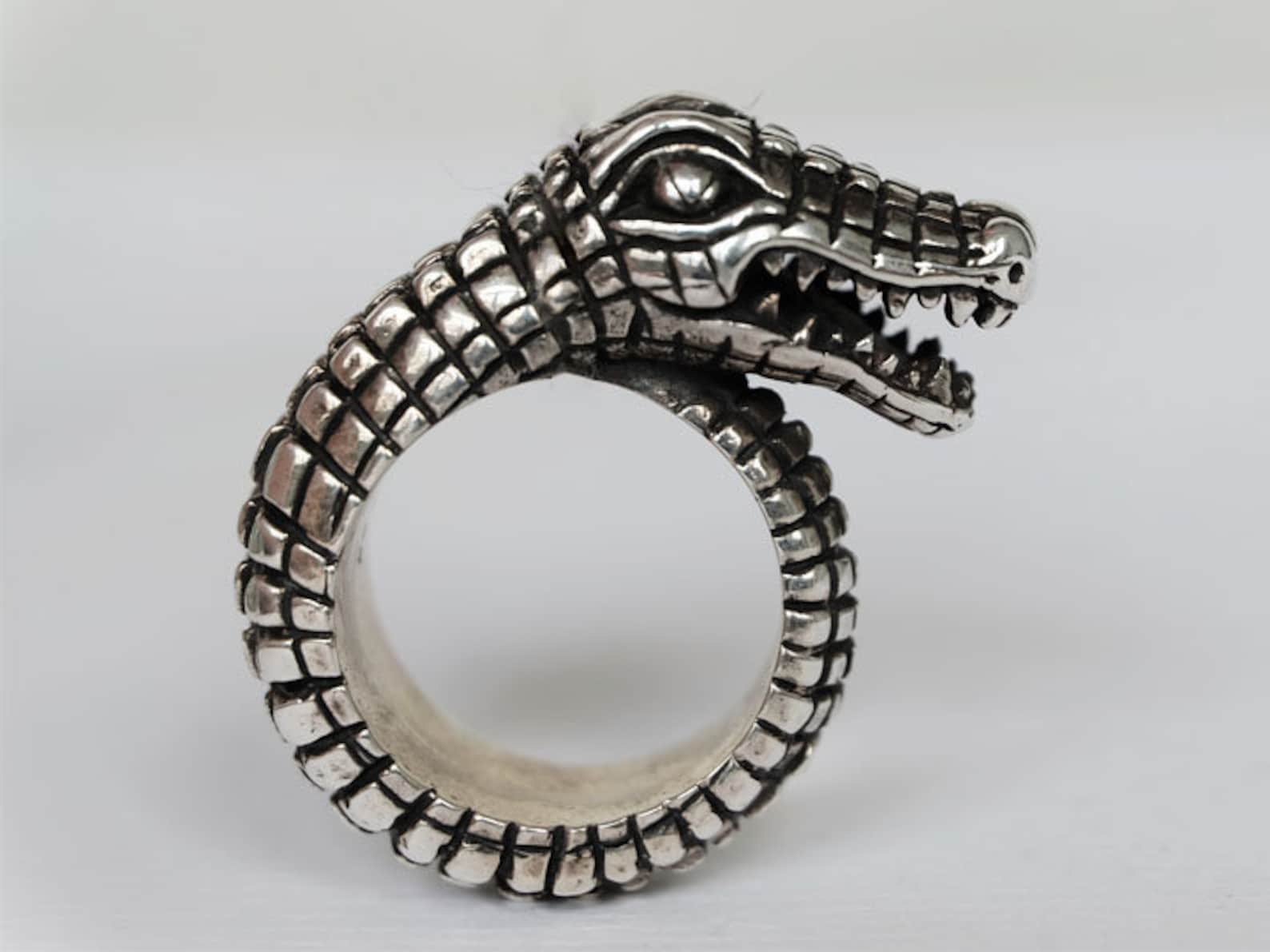 CROCODILE SILVER RING, Crocodile Ring, Crocodile Jewelry, Silver ...