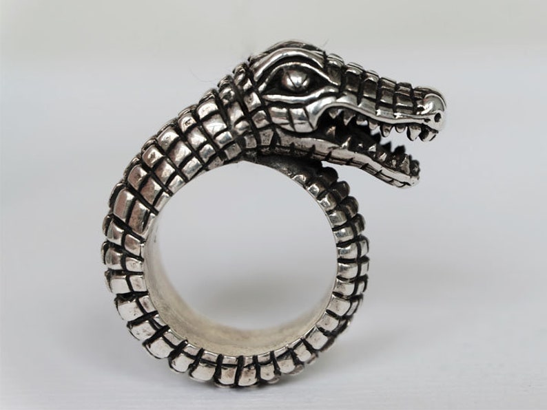 CROCODILE SILVER RING Crocodile Ring Crocodile Jewelry - Etsy