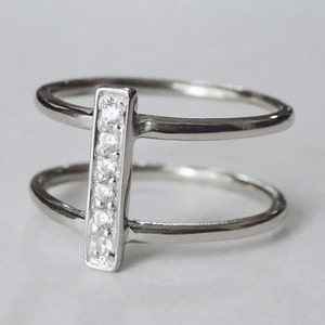 Two Band Ring, Line Ring, Minimalist Ring, Modern Ring, Simple Ring ...