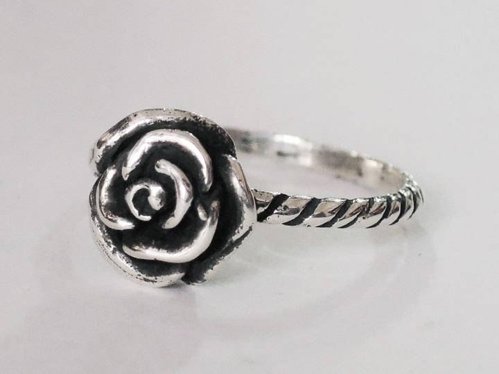 Rose Ring Handmade Ring Silver Rose Ring Leaf Ring Silver - Etsy