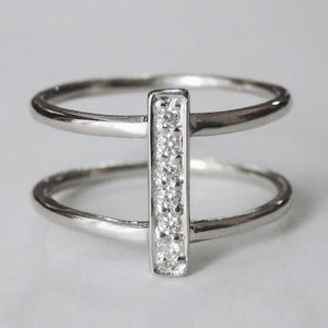 Two Band Ring, Line Ring, Minimalist Ring, Modern Ring, Simple Ring ...