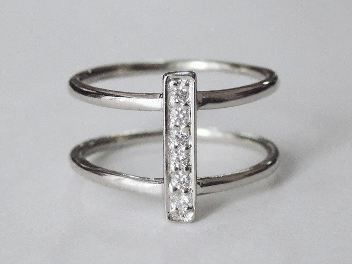 Two Band Ring, Line Ring, Minimalist Ring, Modern Ring, Simple Ring ...