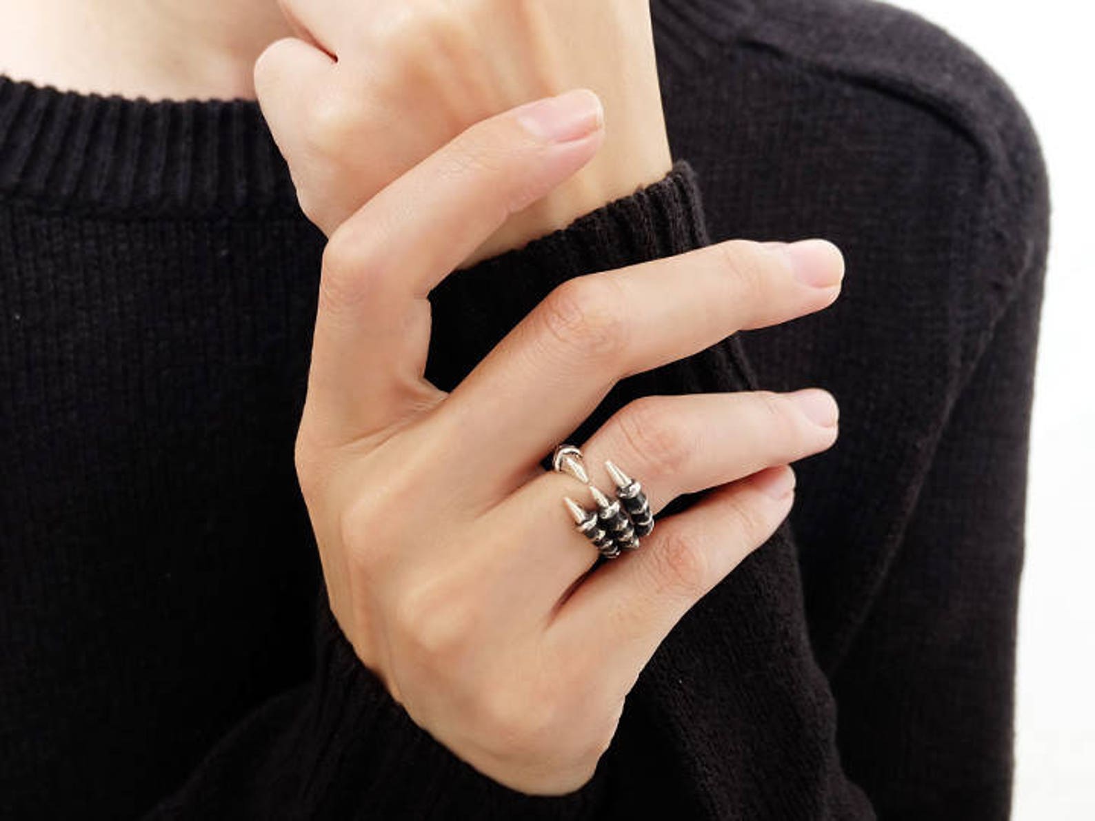 Dragon Fingernail Rings, Handmade Rings, Dragon Jewelry, Silver Dragon ...