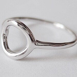 Small Circle Ring, Open Circle Ring, Silver Circle Ring, Minimalist Ring, Geometric Ring ...