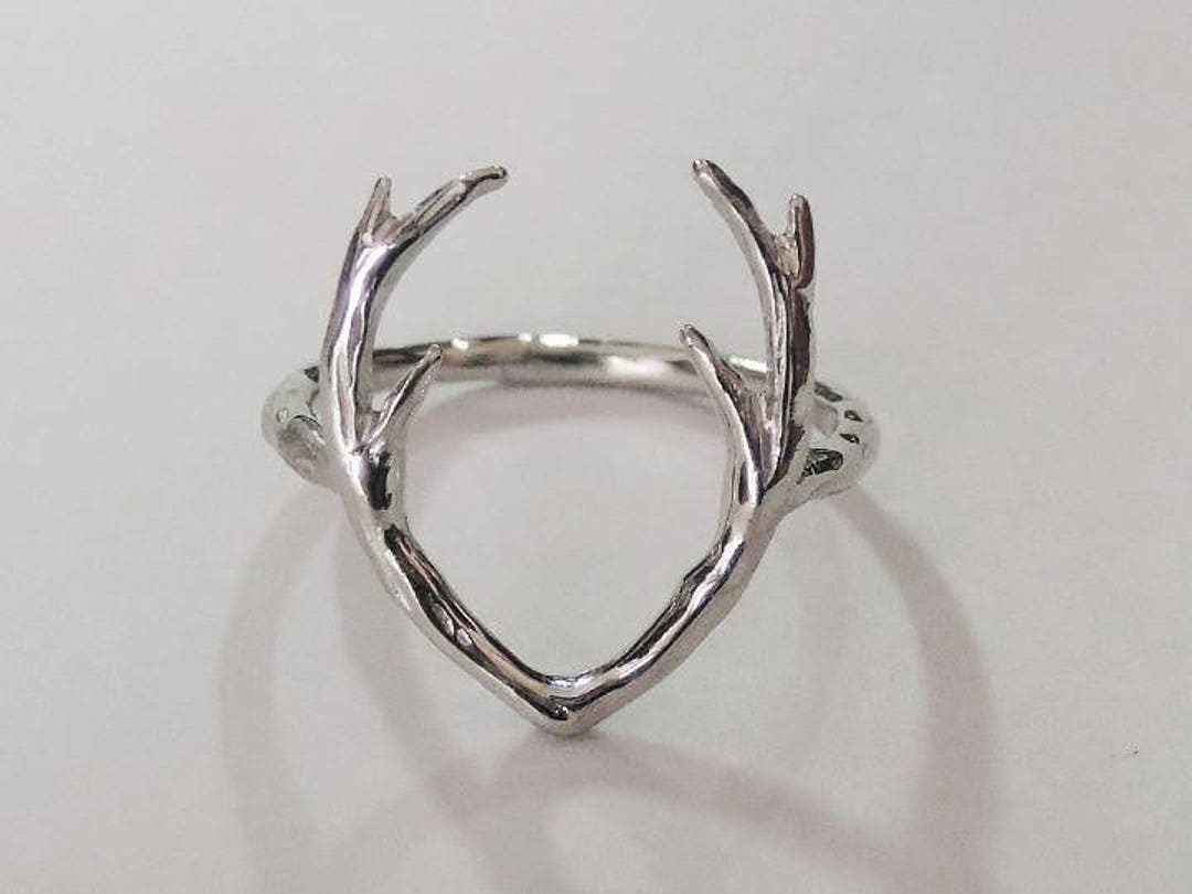 Deer Ring, Silver Deer Ring, Antler Ring, Deer Jewelry, Animal Ring ...