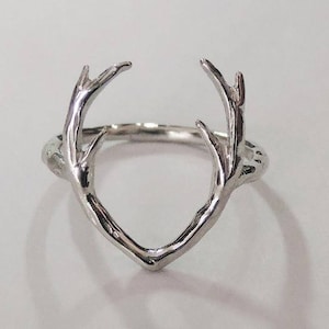 Deer Ring, Silver Deer Ring, Antler Ring, Deer Jewelry, Animal Ring ...