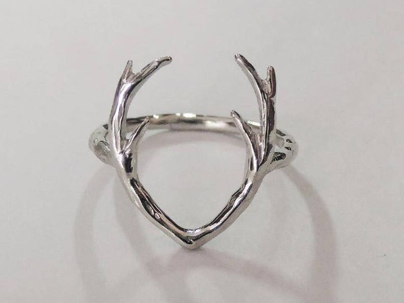 Deer Ring Silver Deer Ring Antler Ring Deer Jewelry Animal | Etsy