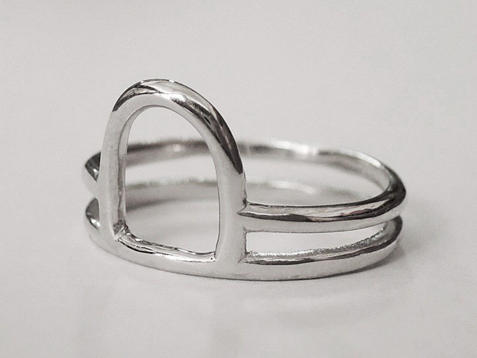 One U Shaped Ring Three Line Ring Line Ring Minimalist - Etsy