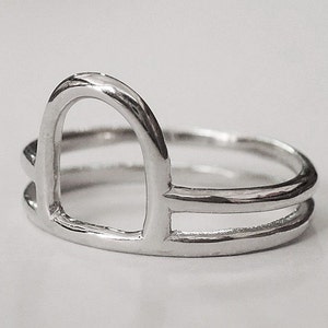 One U Shaped Ring, Three Line Ring, Line Ring, Minimalist Ring, Modern ...