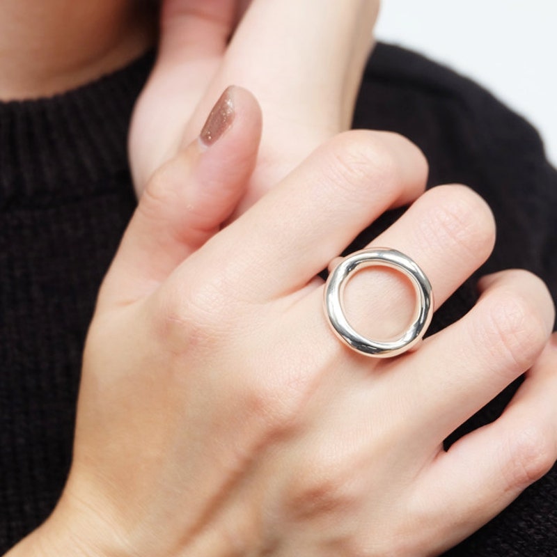 Silver Circle Ring - Etsy