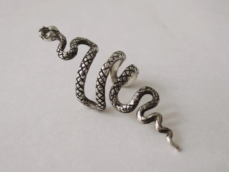 Snake Ear Cuff Snake Earrings Silver Ear Cuff Snake Animal - Etsy