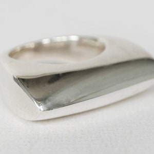 CHUNKY RING, Sterling Silver Ring, 925 Big Ring, Geometric Square Ring ...