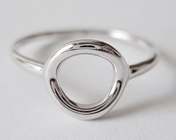Small Circle Ring Open Circle Ring Silver Circle Ring - Etsy