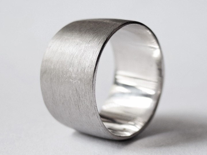 Wide band ring tube ring silver tube ring band ring wide | Etsy