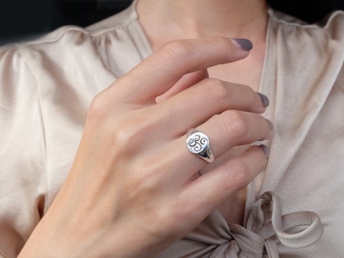 Signet Om Ring Signet Ring Signet Ring Women Signet Ring - Etsy