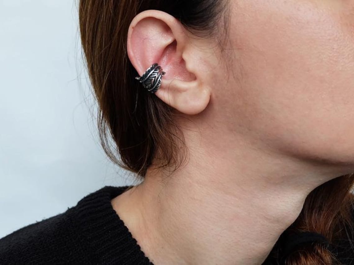 Leaf ear cuff wrap cuff leaf earrings ear cuff no | Etsy