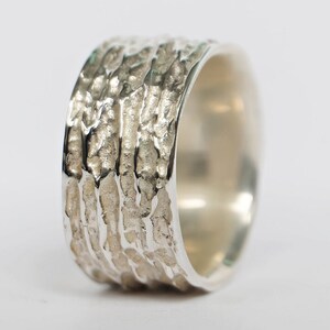 HAMMERED TEXTURE RING, Hammered Ring, Rough Ring, Solid Silver Ring ...