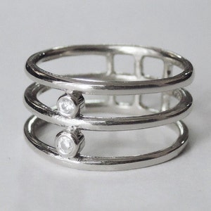 Three Band Ring, Line Ring, Minimalist Ring, Modern Ring, Simple Ring ...