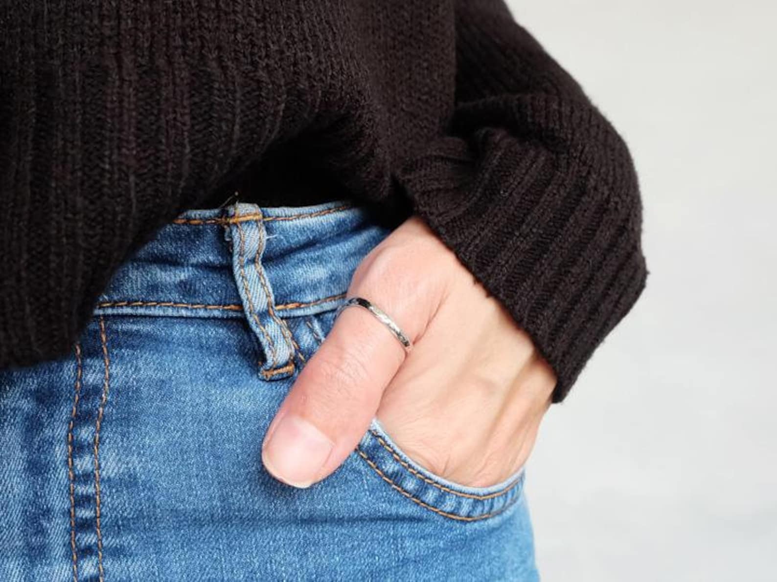 Silver Thumb Ring Thumb Ring Stacking Ring Hammered Ring - Etsy