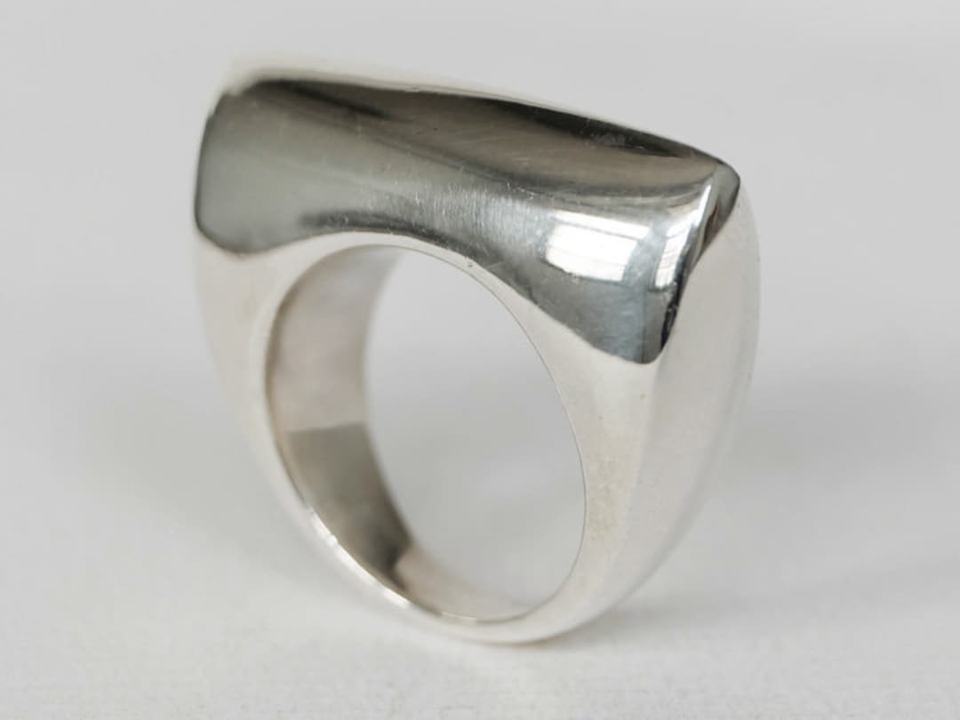 CHUNKY RING, Sterling Silver Ring, 925 Big Ring, Geometric Square Ring ...