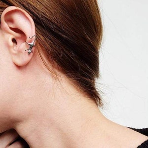 Ear Cuff Mouse, Ear Cuff Climber, Silver Ear Cuff, Mouse Earrings ...