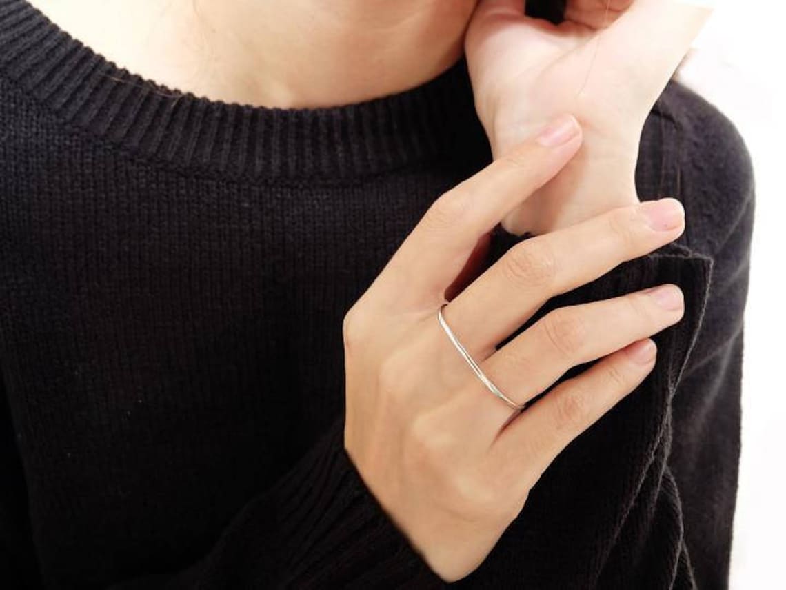 Double Finger Band Ring Adjustable Ring Minimal Ring Double | Etsy