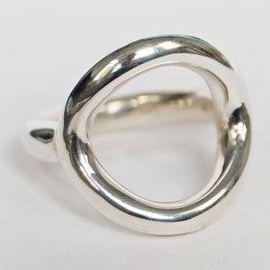 CIRCLE RING, Large Circle Ring, Solid Circle Ring, Circle Ring, Open Circle Ring, Silver Circle ...