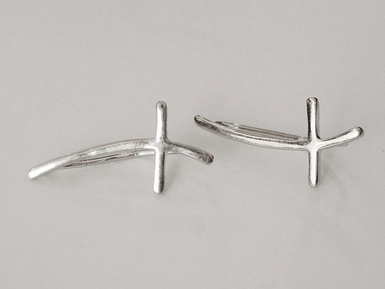 Sideway Cross Earrings Minimalist Earring Line Earrings - Etsy