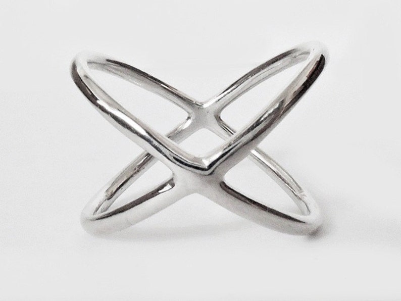Cross X Ring, X Ring, Cross Ring, X Ring, Sideways Cross Ring, Silver ...