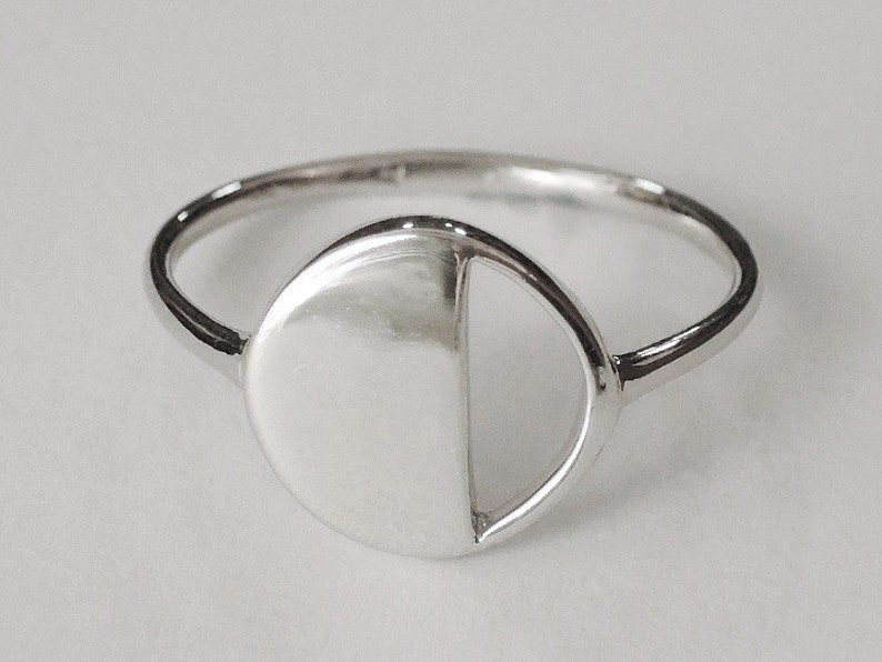 Half Circle Ring Open Circle Ring Silver Circle Ring - Etsy
