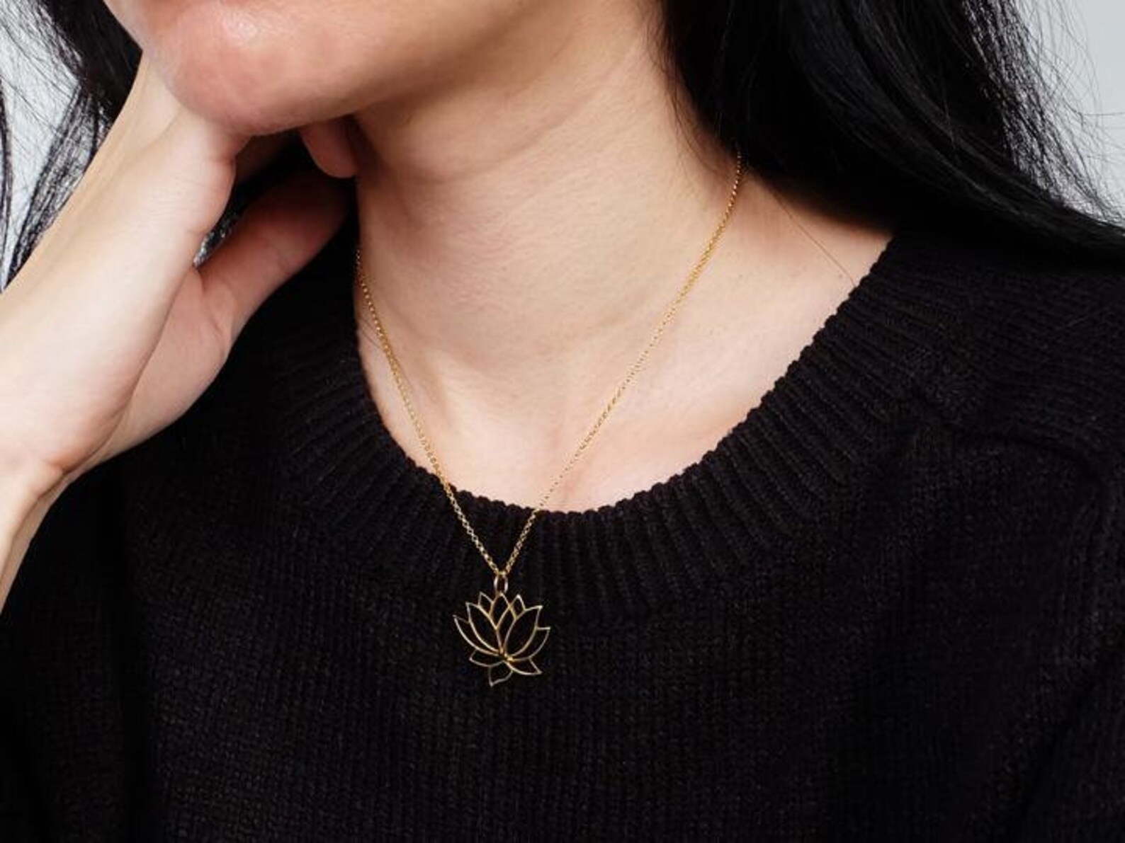 Lotus pendant lotus pendant silver lotus necklace lotus | Etsy