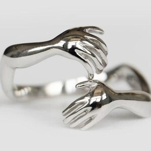 Hug Ring, Hand Ring, Hugging Hands Ring, Hold Me Tight, Adjustable Ring ...