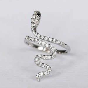 Snake Ring, Eye Snake Ring, Silver Snake Ring, Adjustable Snake Ring ...