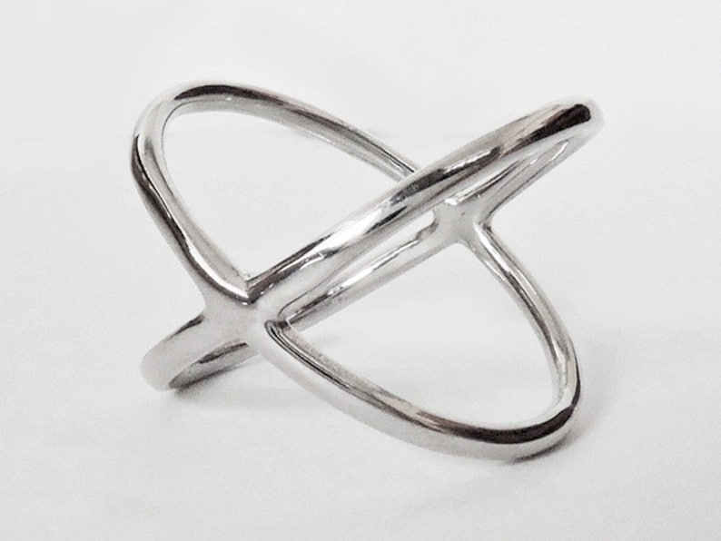 Cross X Ring, X Ring, Cross Ring, X Ring, Sideways Cross Ring, Silver ...